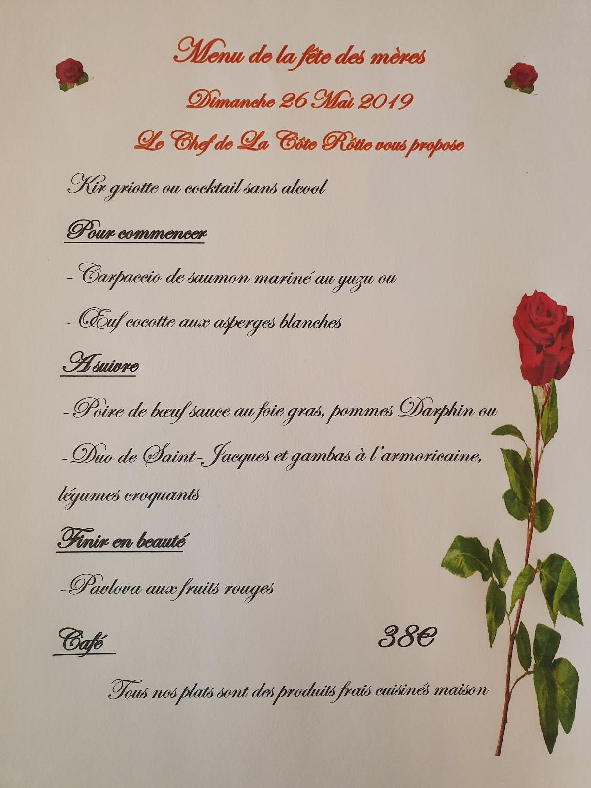 Menu au La Côte Rotie restaurant, Jouars-Pontchartrain