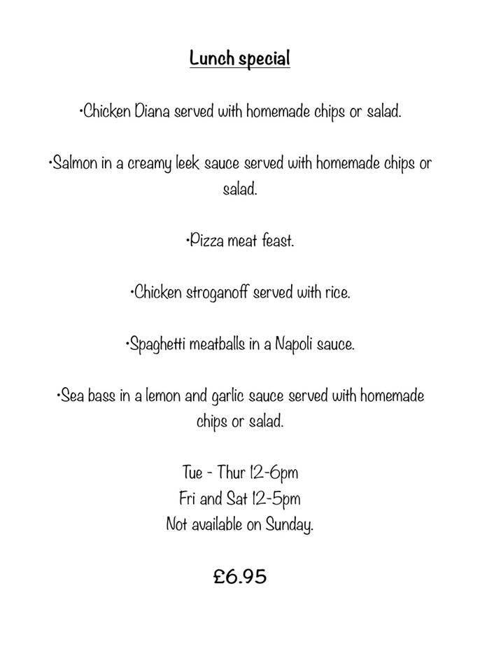 Menu at Sambuca Seaham restaurant, Seaham