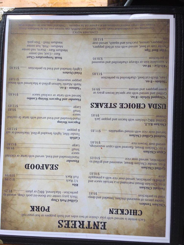 Menu at Cowboy Restaurant, Elkin