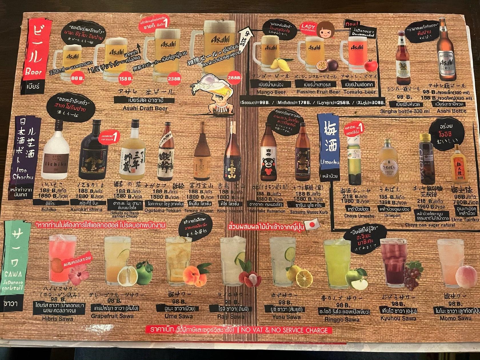Menu at Kenshin Izakaya Groove Central World เคนชิน อิซากายะ สาขา สาขา ...