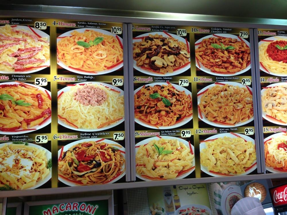 Menu at Macaroni Express, Izmir, Agora AVM. Mithatpaşa Cad. No:1446 B ...