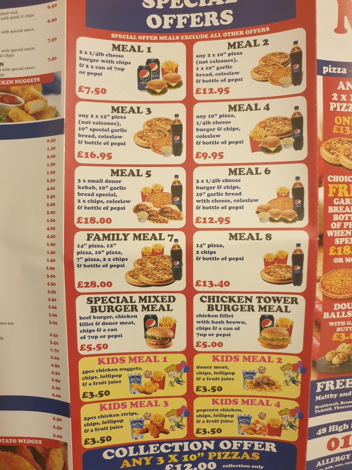 Menu at Maltby Express pizzeria, Maltby, 48 High St