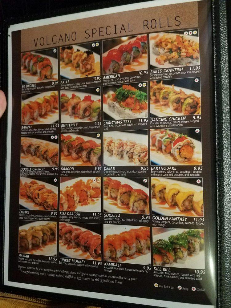 Menu at Volcano Sushi Bar & Hibachi, Oklahoma City, Penn Park Blvd #10