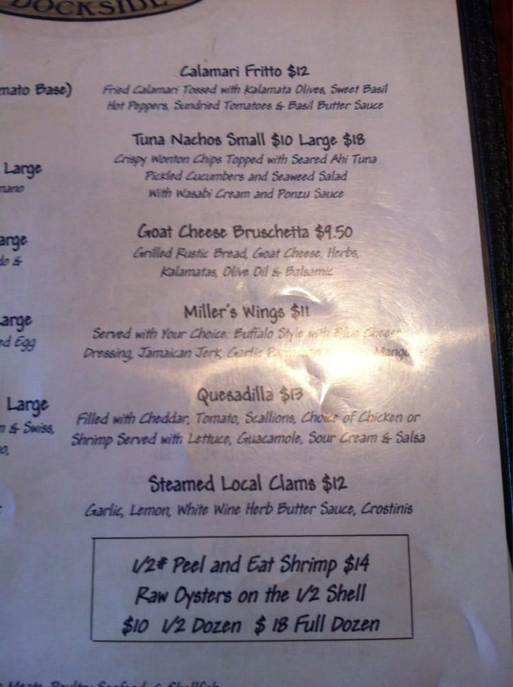 Menu at Eagle Grille & Miller's Dockside restaurant, Boca Grande
