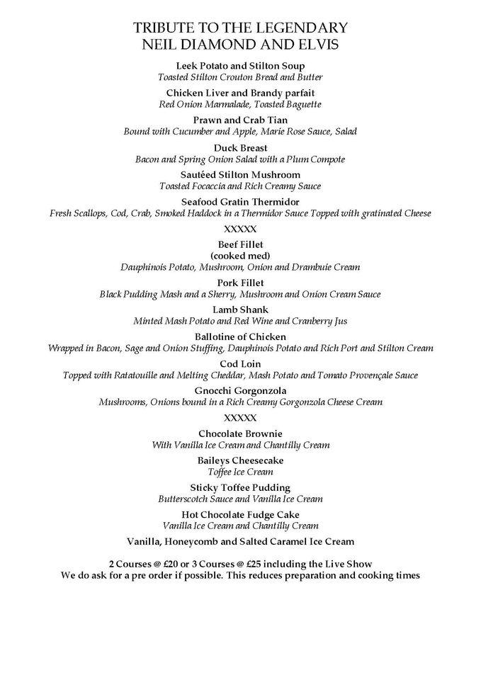 Menu at Royal Oak Country Inn and Restaurant, Much Marcle