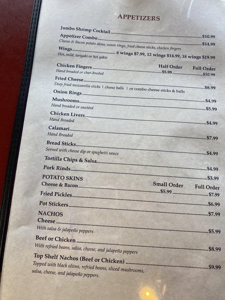 Menu at The Coachman Restaurant and Lounge, Plainfield