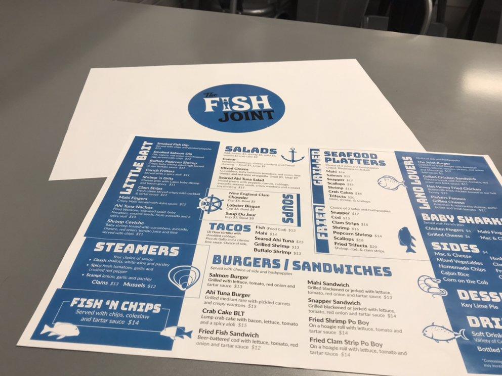 Menu at The Fish Joint restaurant, Coconut Creek