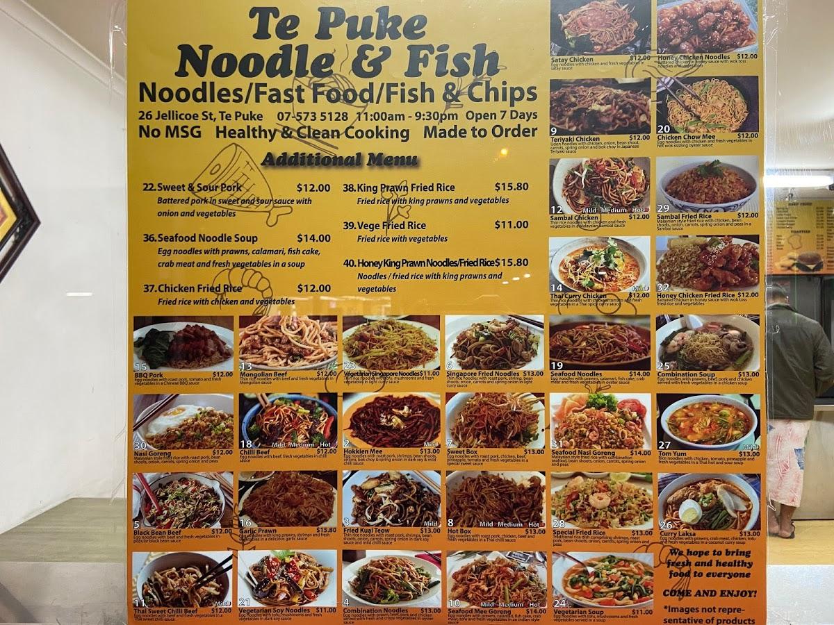 Menu at Te Puke Noodle Bar, Te Puke