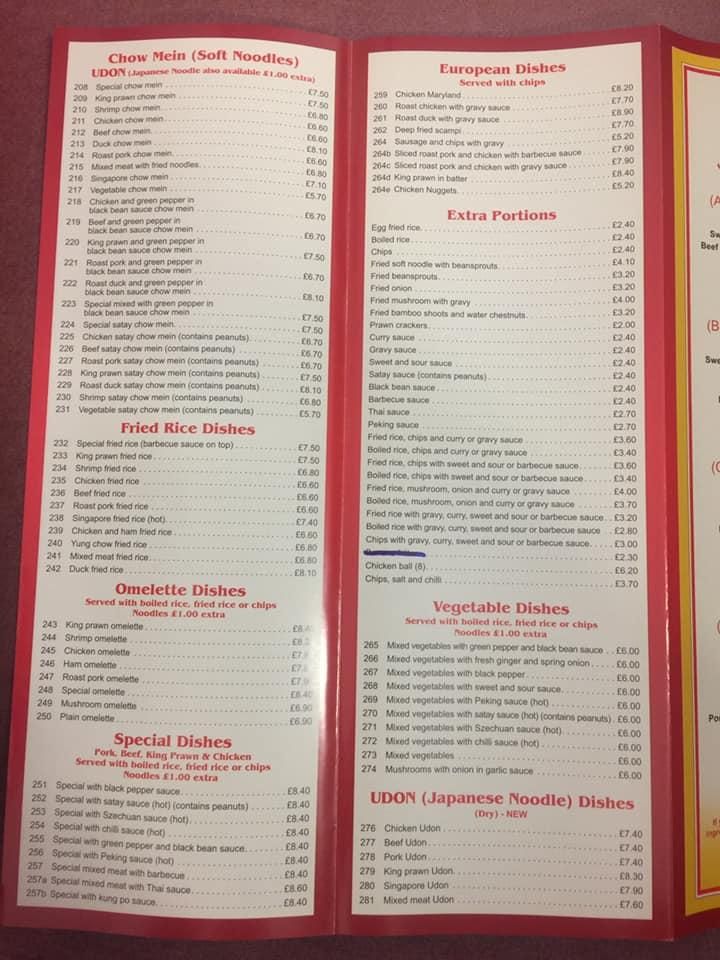 Menu at Eighty Eight fast food, Thurso