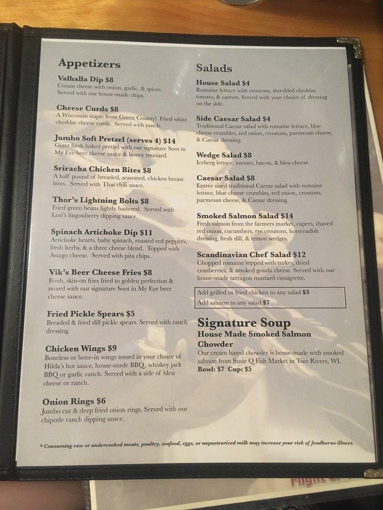 Menu at Viking Brew Pub, Stoughton