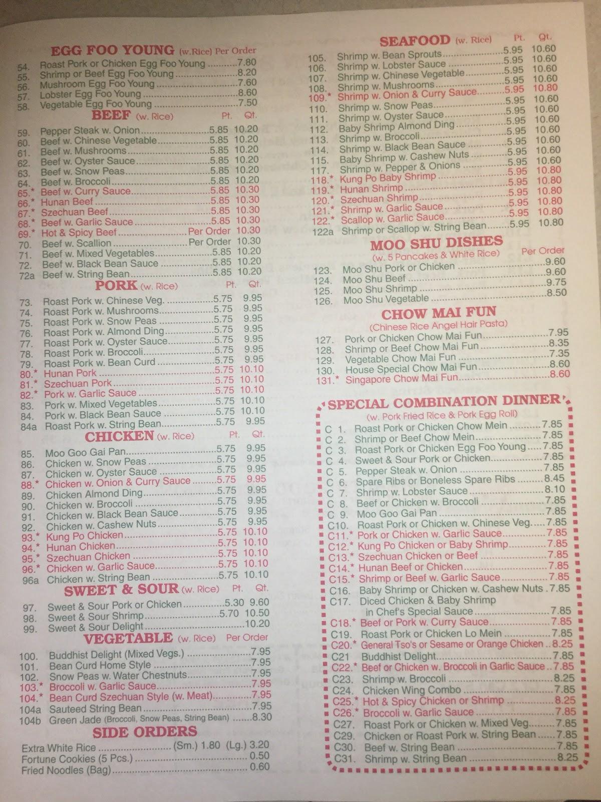Menu at Best Cook restaurant, Guilderland Center