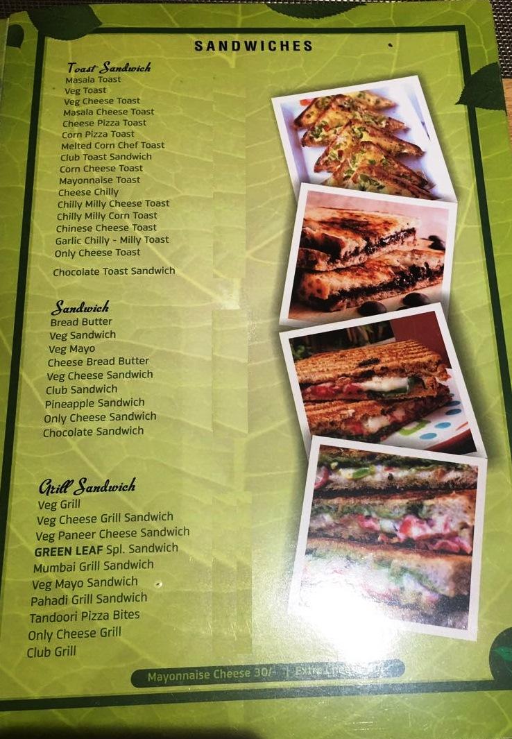 Menu at Green Leaf Veg Restaurant, Thane, Balawant Niwas