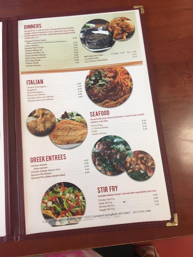 Menu at M & M Cafe, Canton