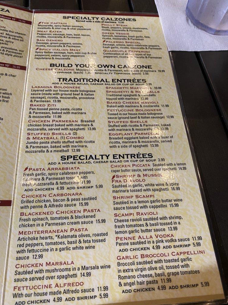 Menu at Piesanos Clermont pizzeria, Clermont