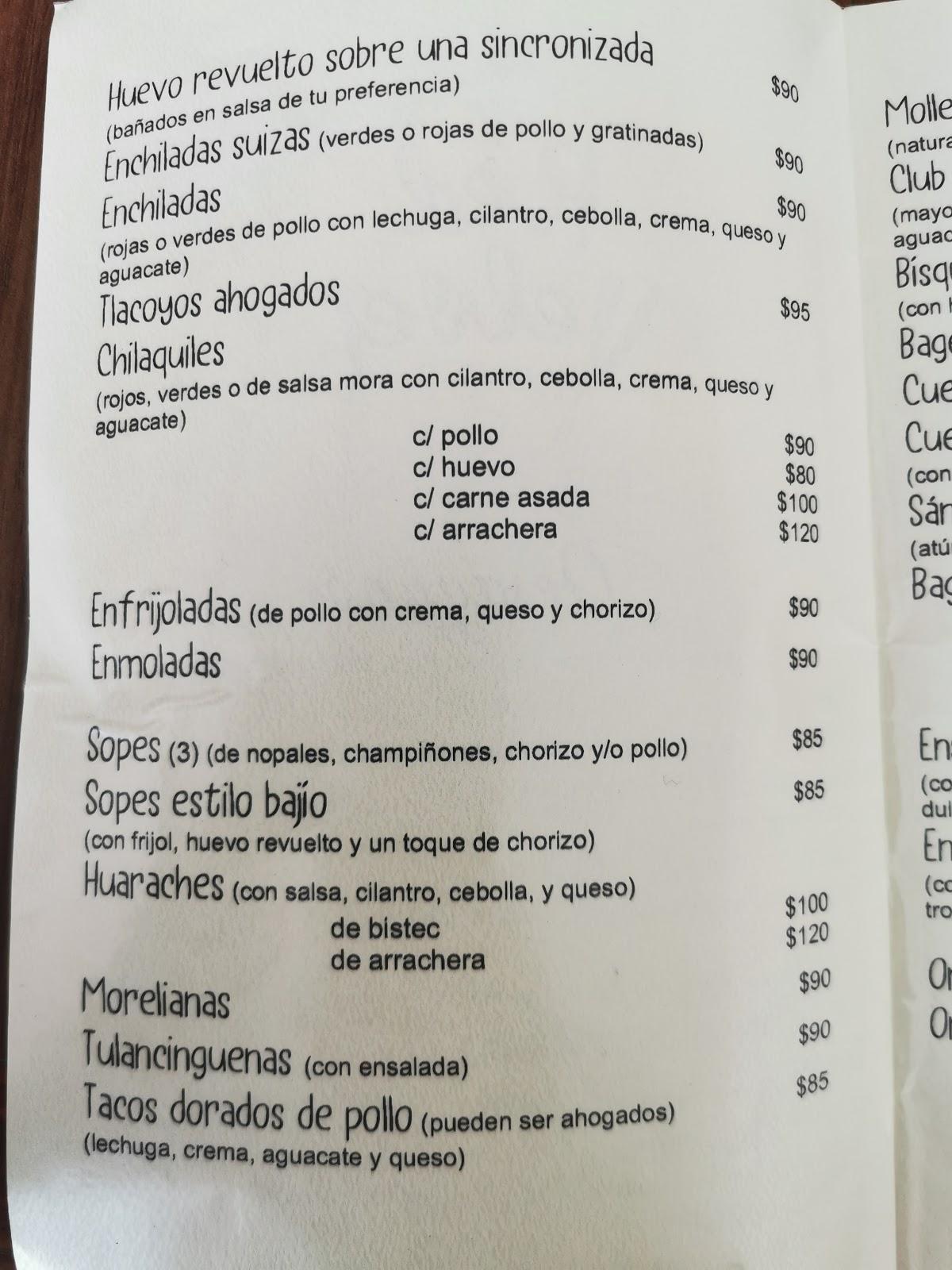 Menu at Red Velvet Comedor restaurant, Pachuca, Carr. Mexico - Laredo