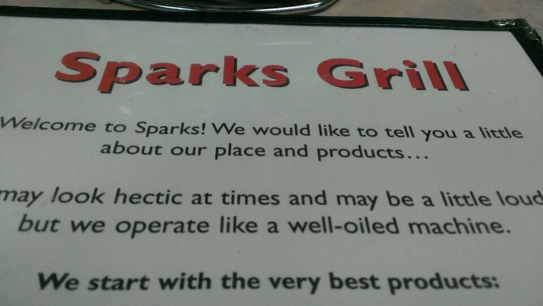 Menu at Sparks Grill restaurant, Montello