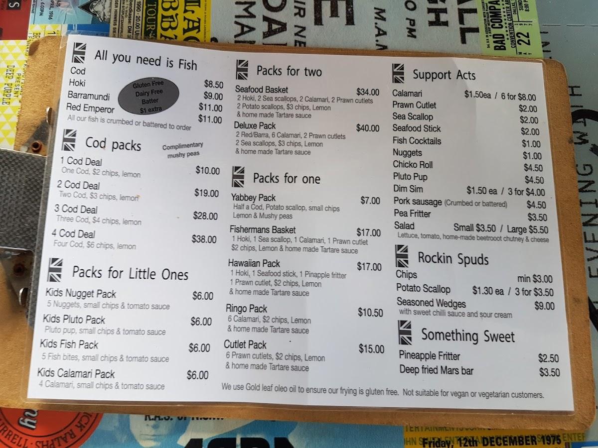 Menu at Yabbey Road restaurant, Redcliffe