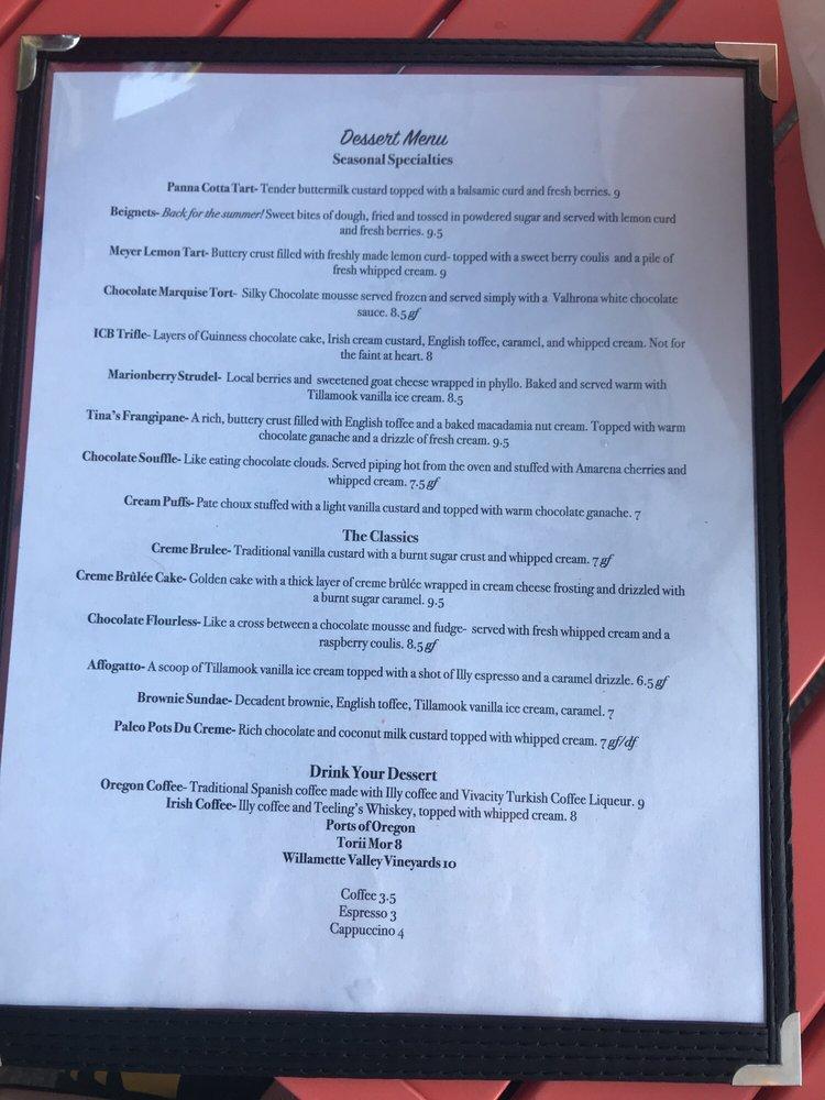 Menu at Amadeus Restaurant, Salem