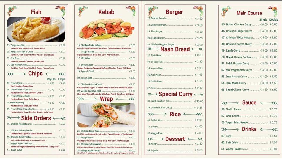 Menu at Fry Menu, Nicosia, Stasandrou 8a-8b