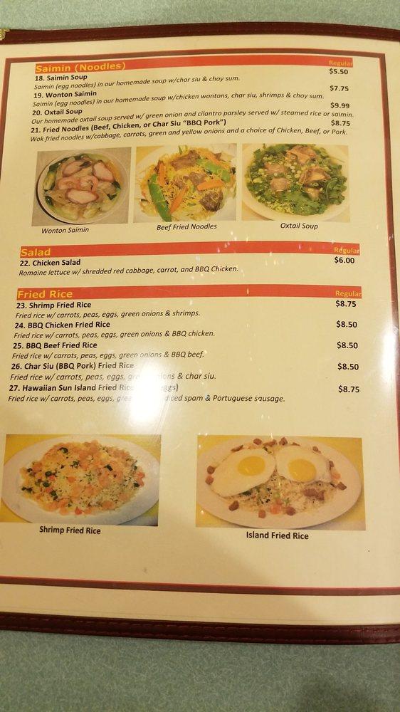 Menu at Hawaiian Sun BBQ, Everett