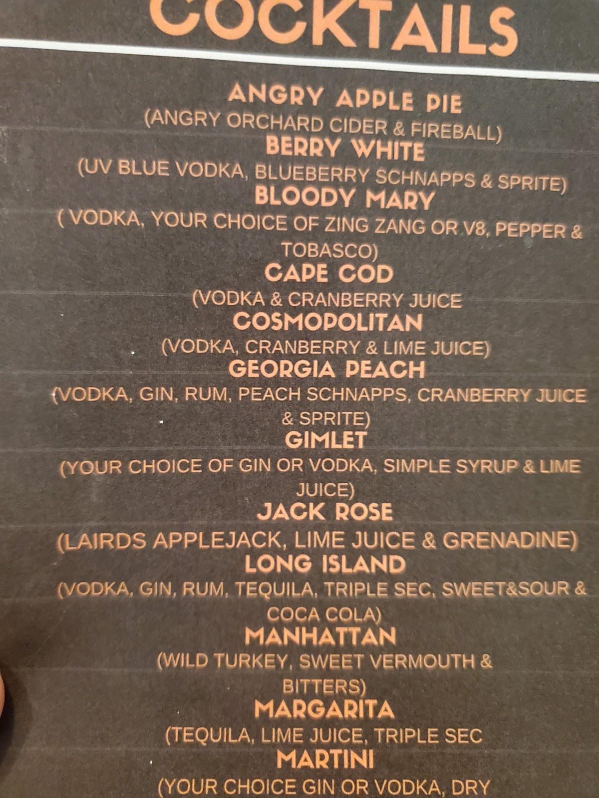 Menu at The Vault 1905 Sports Grill restaurant, Van Buren