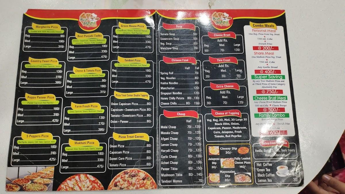 Menu at Best Pizza, Sirsa