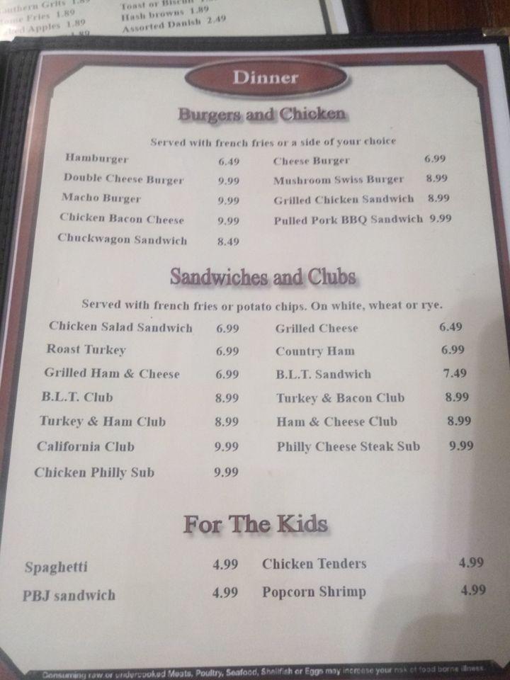Menu at Franklin Restaurant, Rocky Mount