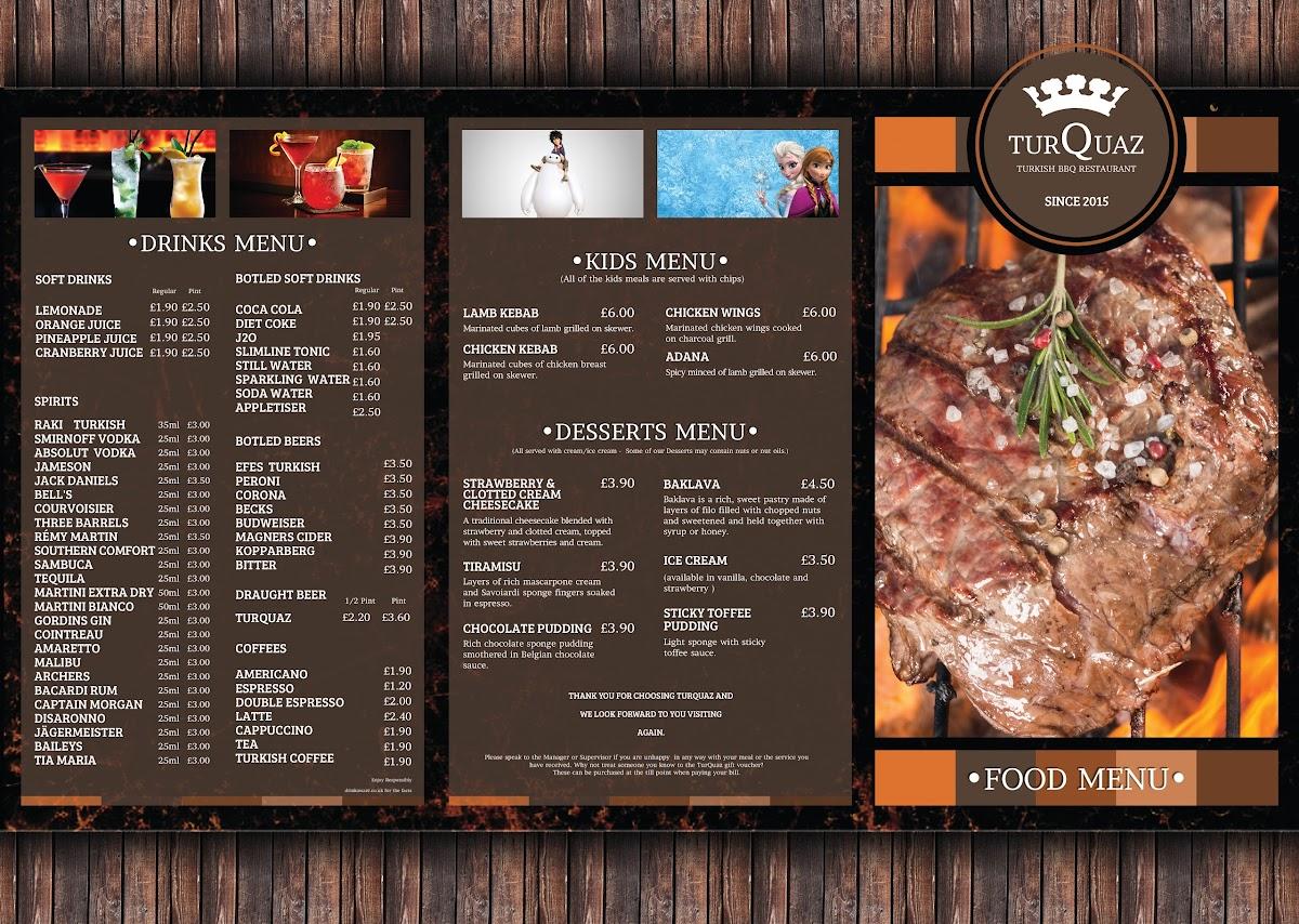 Menu at Turquaz Turkish BBQ Restaurant, Ormskirk