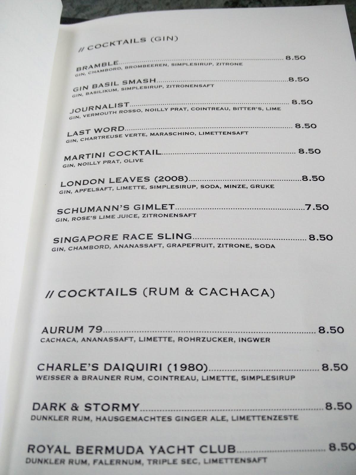 Speisekarte von AURUM BAR, Ravensburg