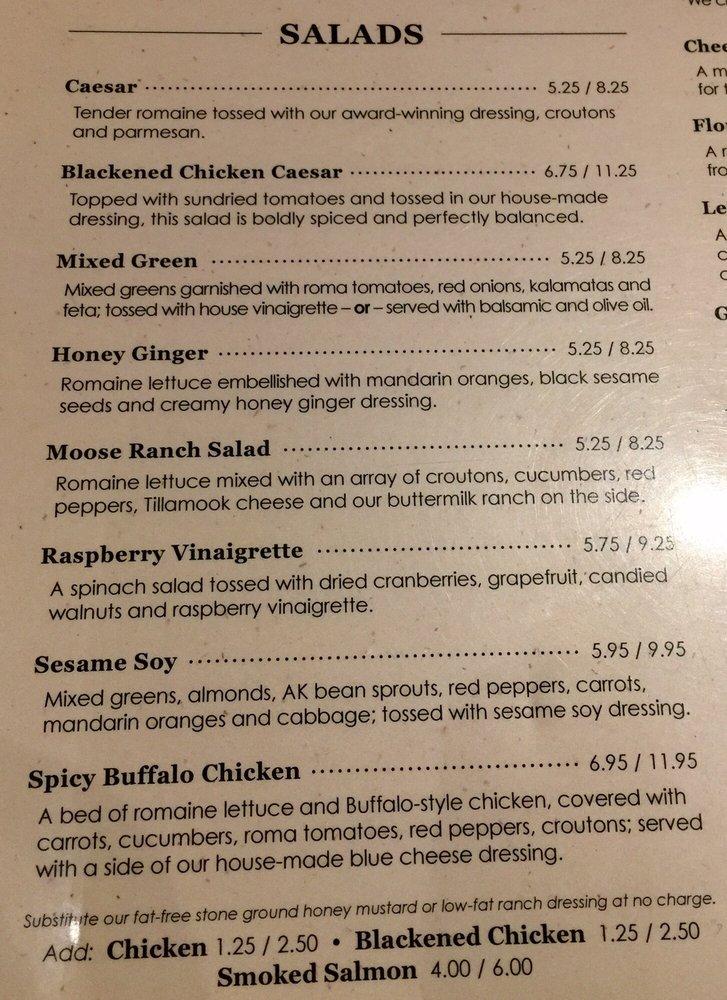 Menu at Moose's Tooth Pub & Pizzeria, Anchorage