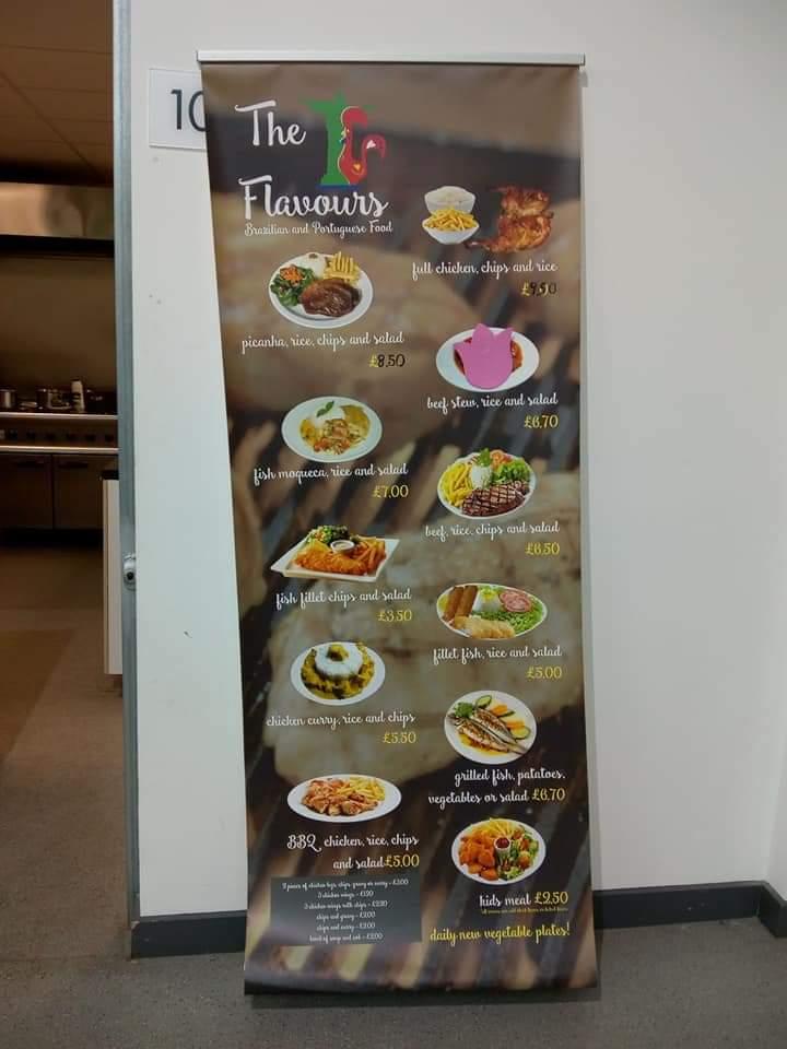 Menu at The Flavours restaurant, Liverpool