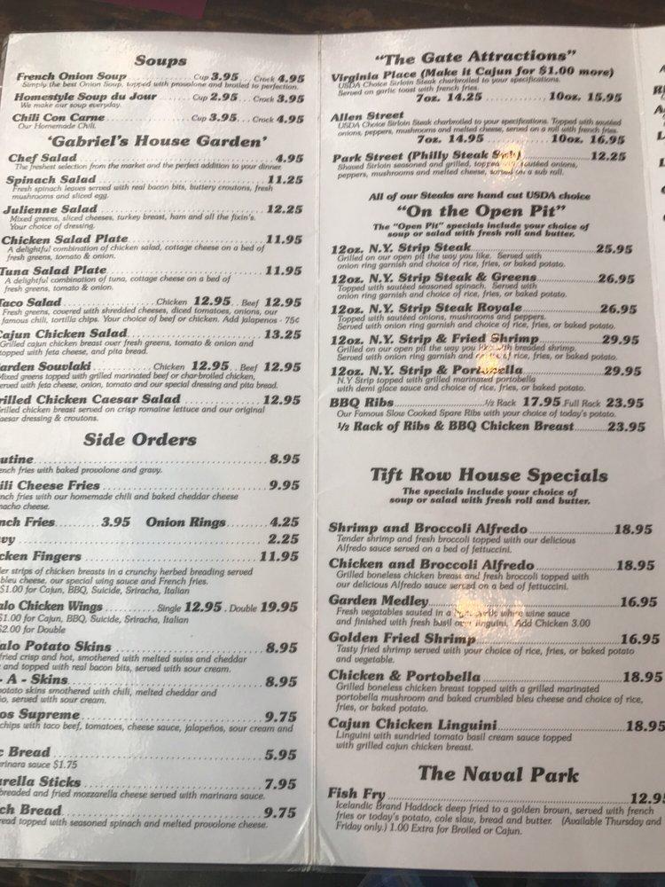 Menu at Gabriel's Gate pub & bar, Buffalo