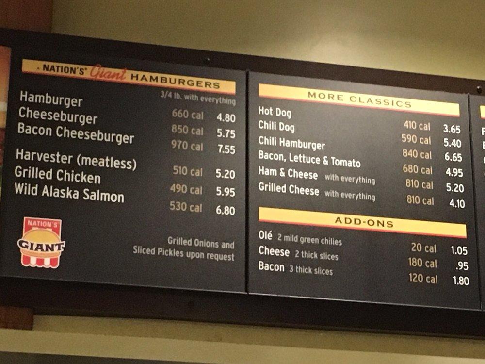Menu at Nation's Giant Hamburgers & Great Pies desserts, Berkeley