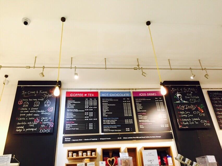 Menu at Cocoba Chocolate cafe, Greenhithe