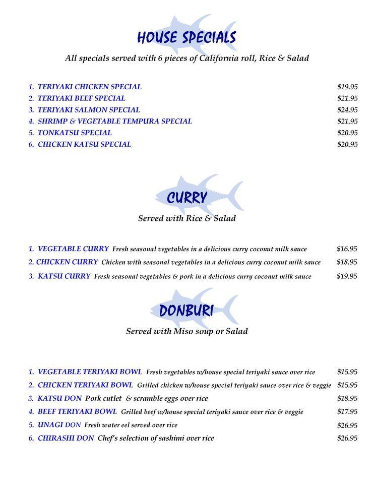 Menu at Goleta Sushi House restaurant, Goleta