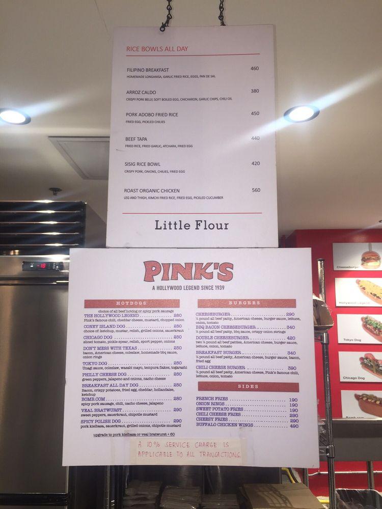 Menu at Pink’s fast food, Parañaque