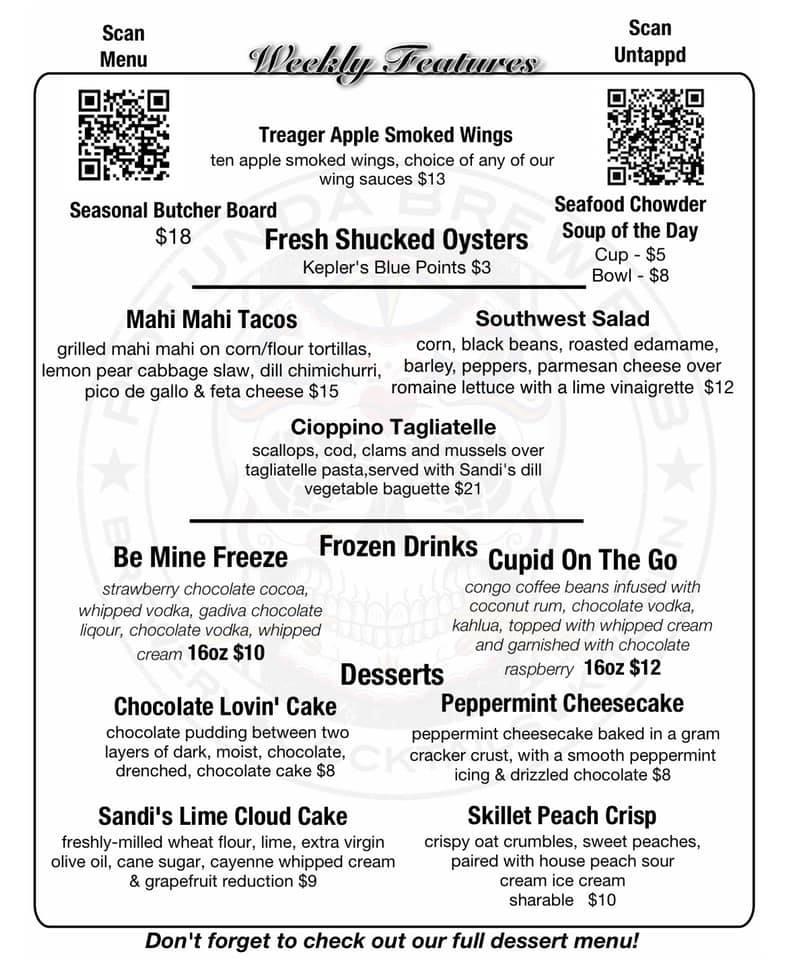 Menu at Rotunda Brew Pub, Hershey