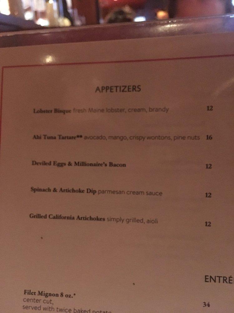 Menu at BrickTop's restaurant, Nashville, West End Ave
