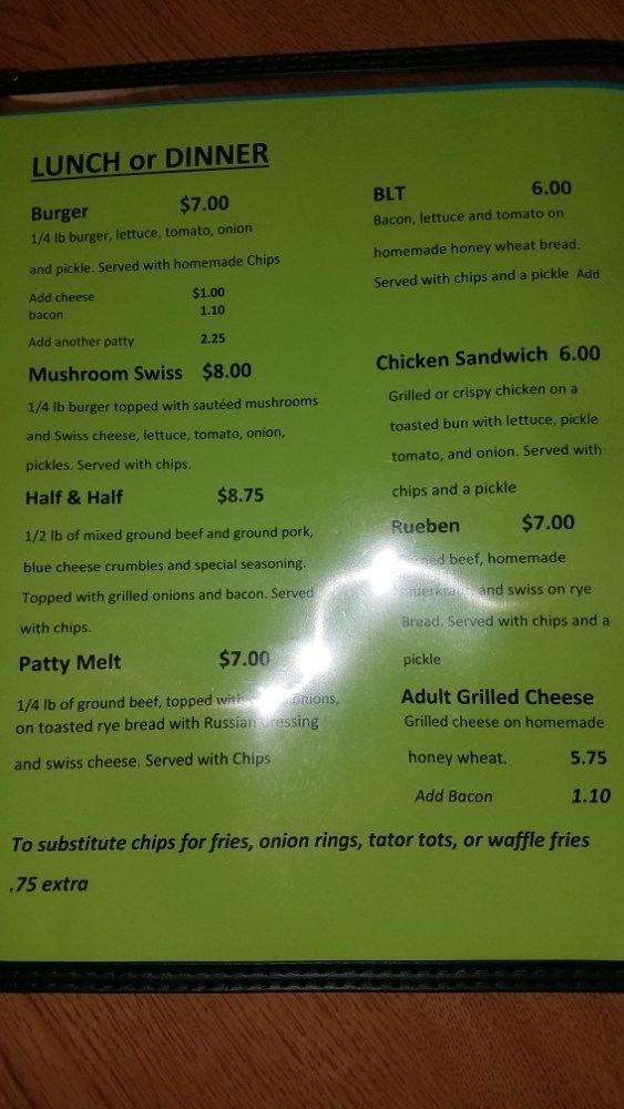 Menu at Corn Cafe, Corn, 207 W Main St