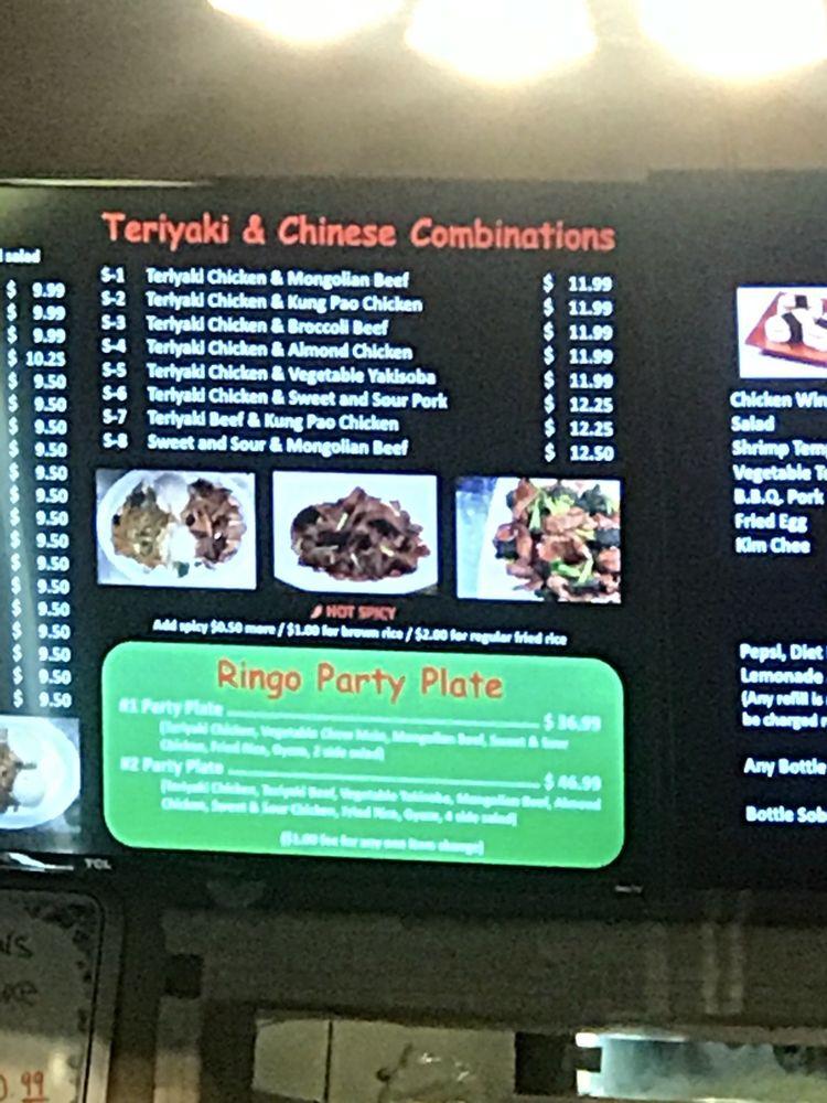 Menu at Ringo Wok Teriyaki restaurant, Auburn