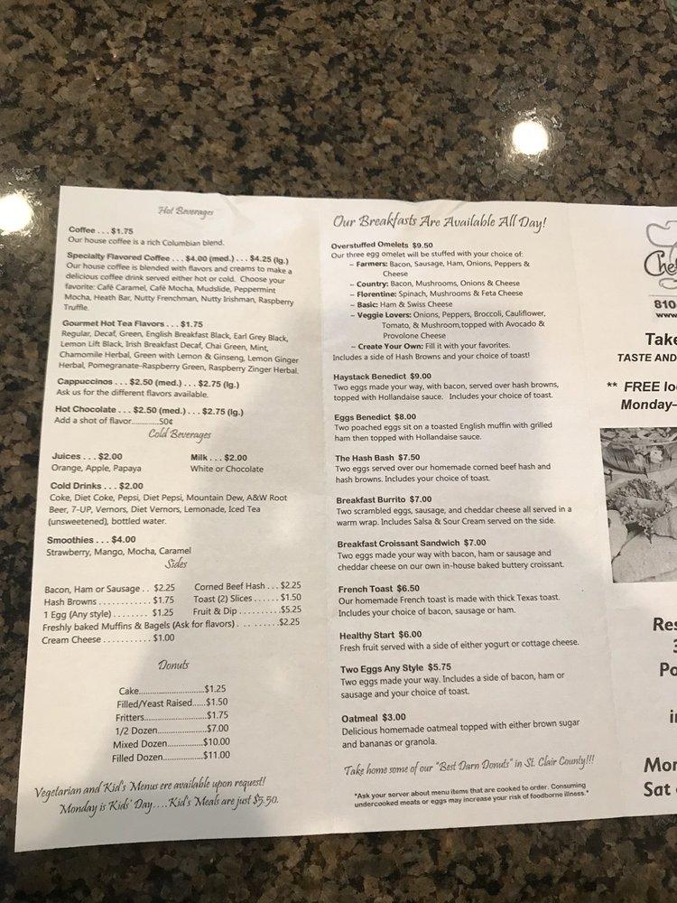 Menu at Chef Shell's Restaurant & Catering, Port Huron