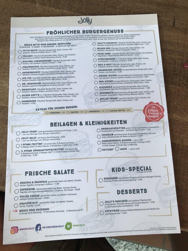 Speisekarte von Jolly fast Food, Eckernförde