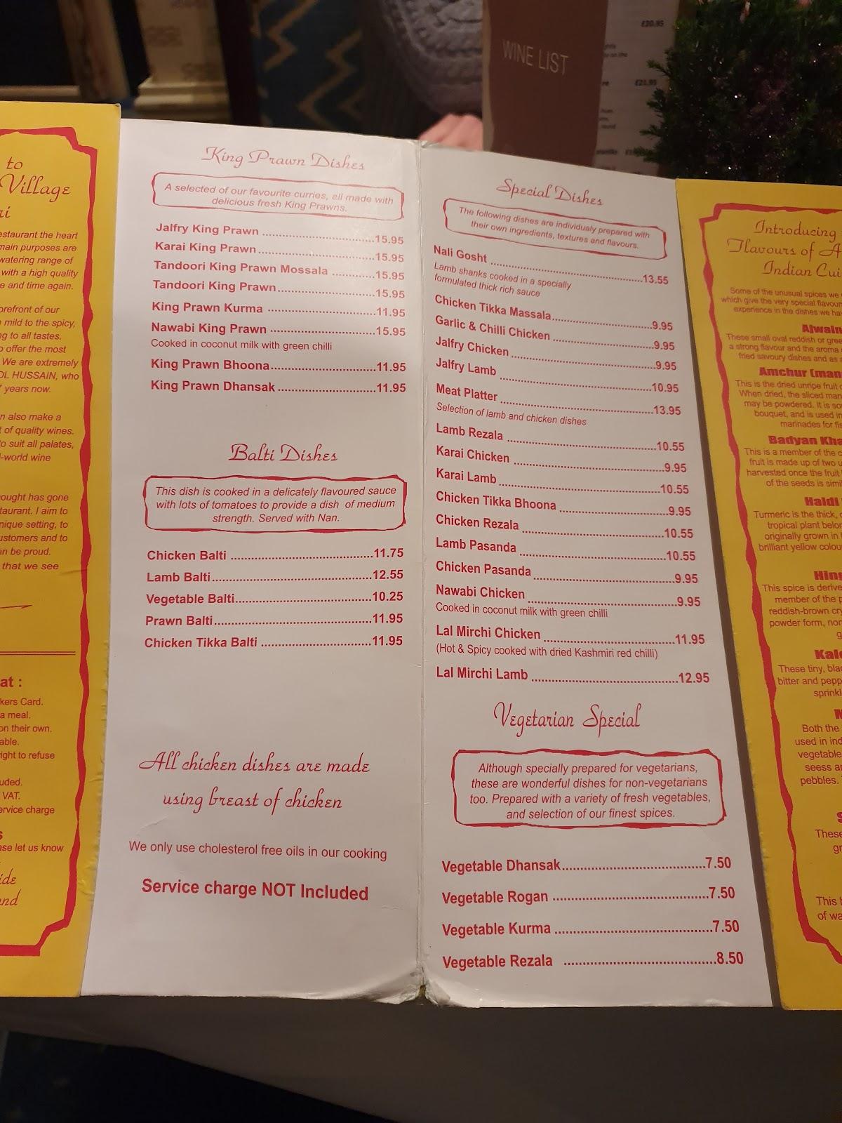 Menu at Newick Tandoori restaurant, Newick