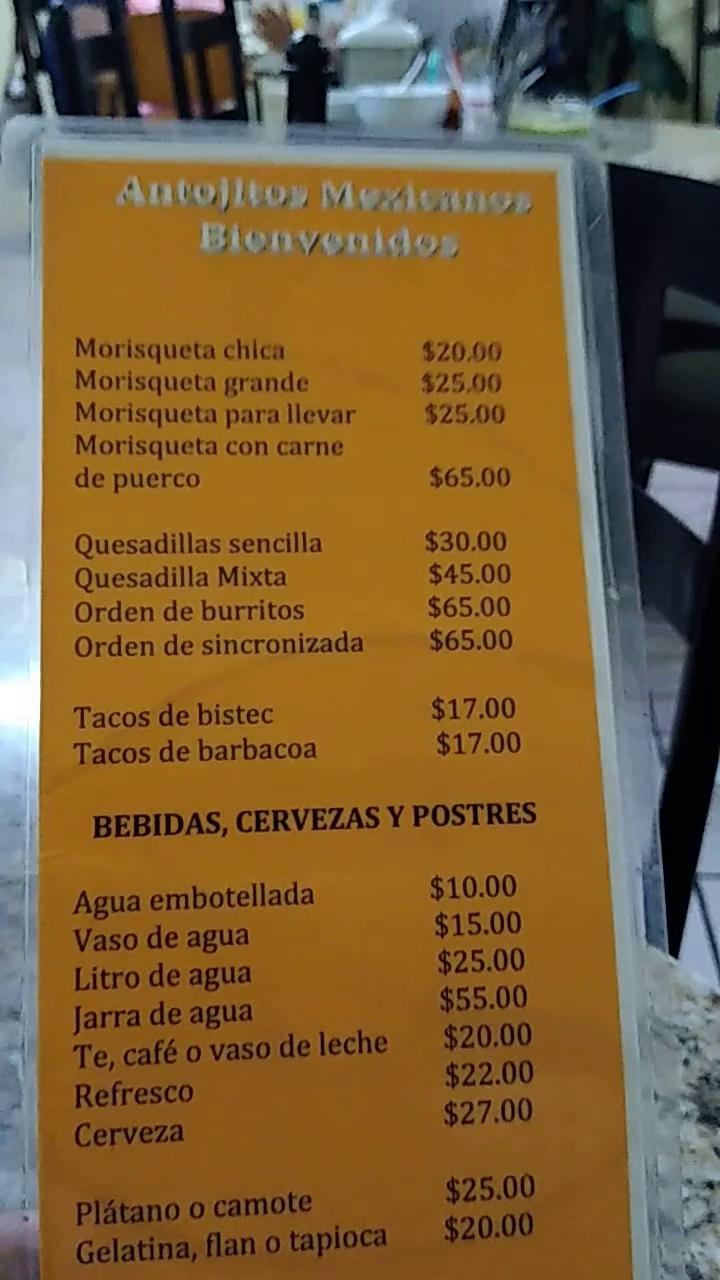 Carta del restaurante Cenaduria Miriam, Lázaro Cárdenas