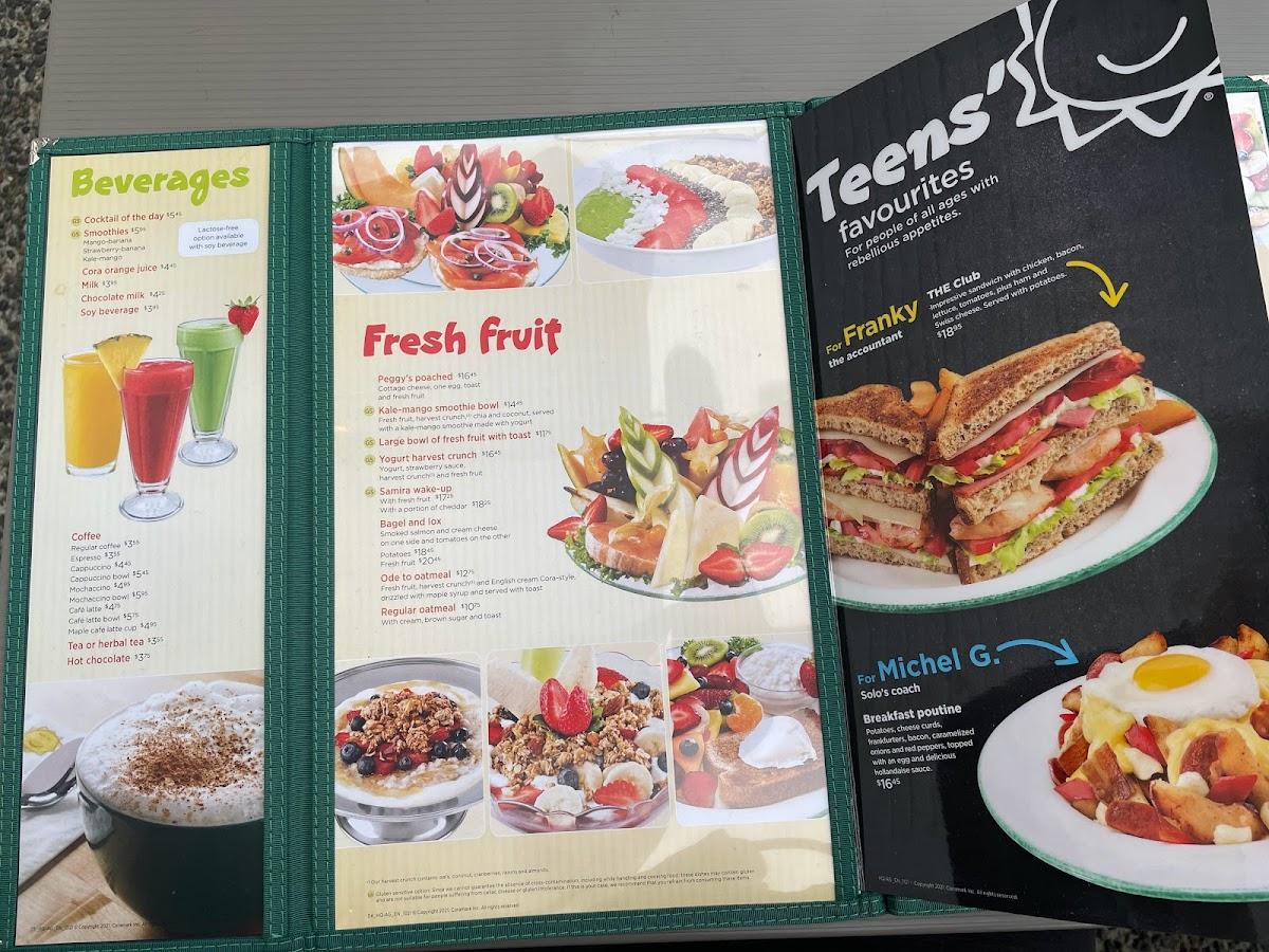 Menu at Cora Breakfast and Lunch restaurant, Vancouver