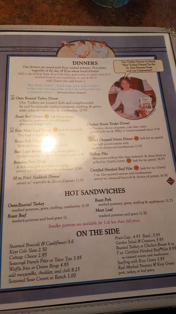 Menu at Keys Cafe & Bakery, Roseville, Lexington Ave N