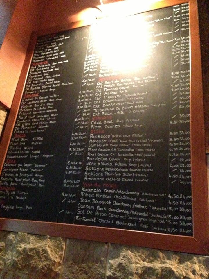 Menu at Le Bar A Vin, Cannes