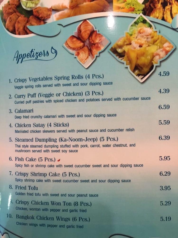 Menu at Nara Thai Cuisine restaurant, Aquia Harbour