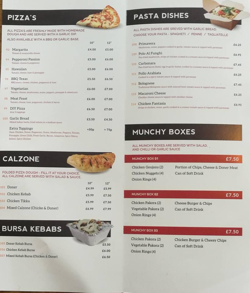 Menu at Spice Of India restaurant, Ballygawley