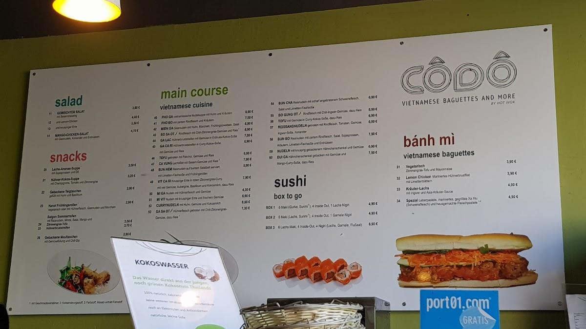 Speisekarte von Côdô restaurant, Dresden, Königsbrücker Str. 72